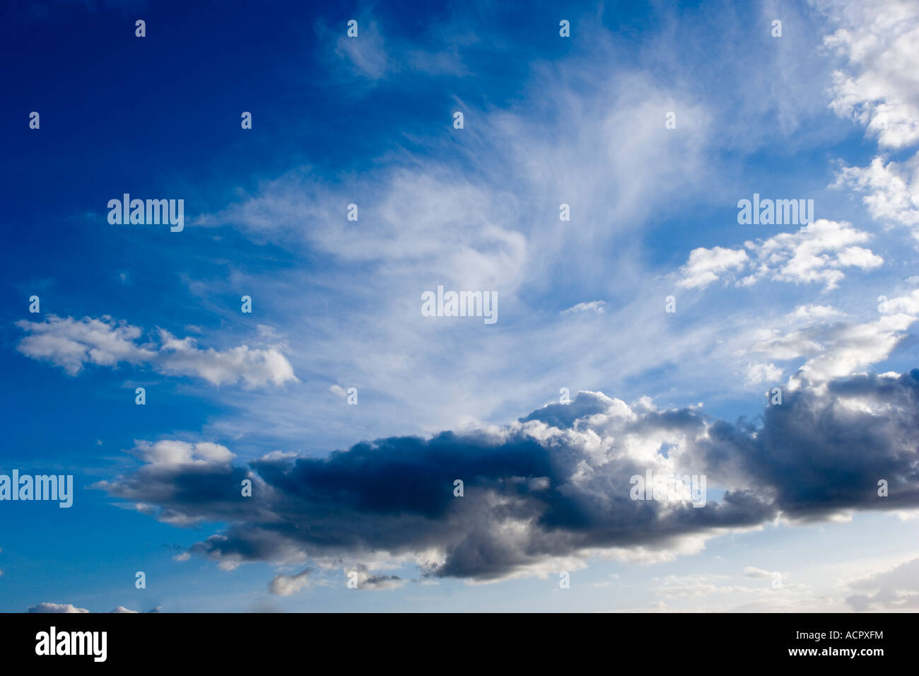blue sky with cloud formations Stock Photo - Alamy
