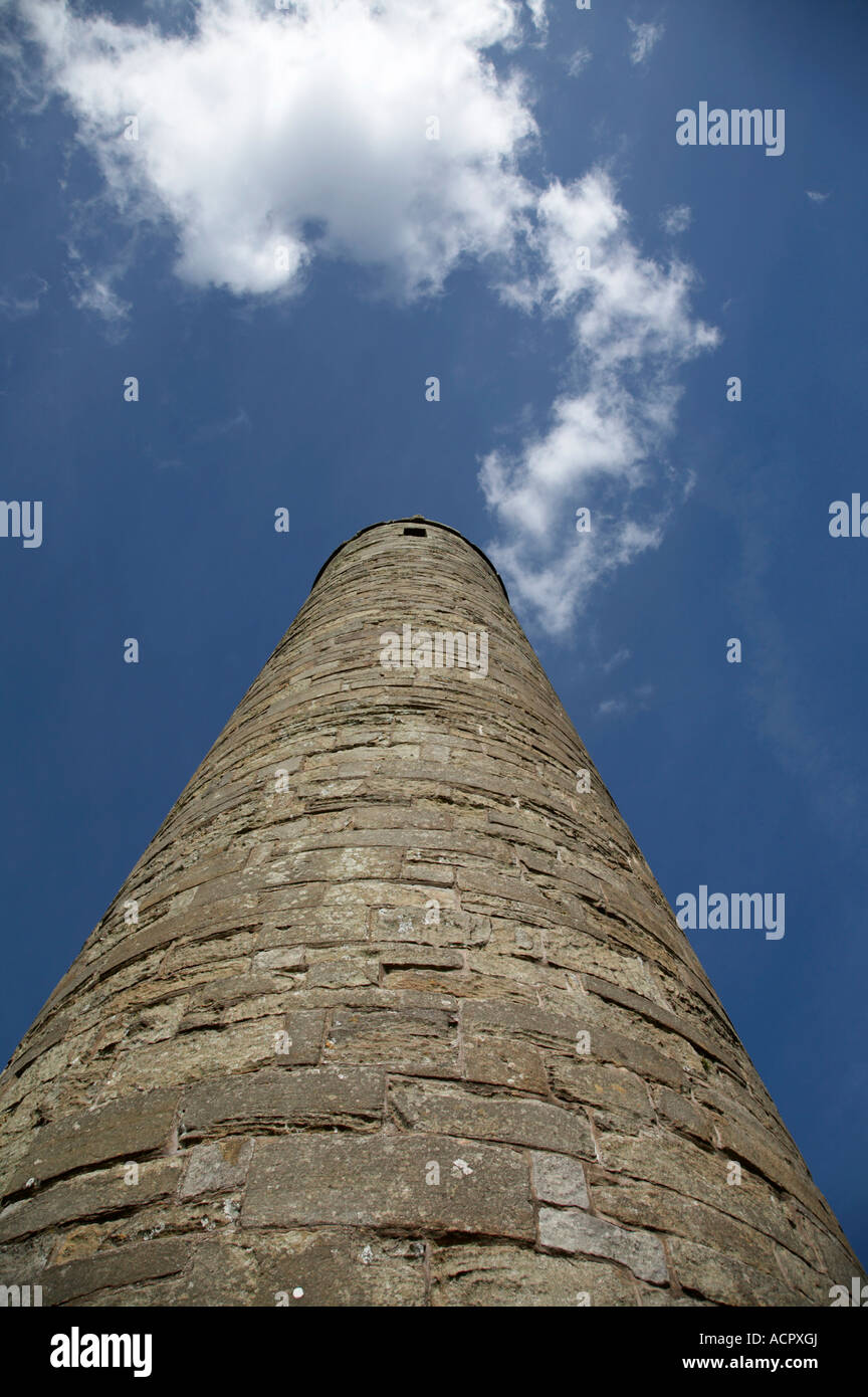 Looking up at the top of the 12th century round tower and window on ...