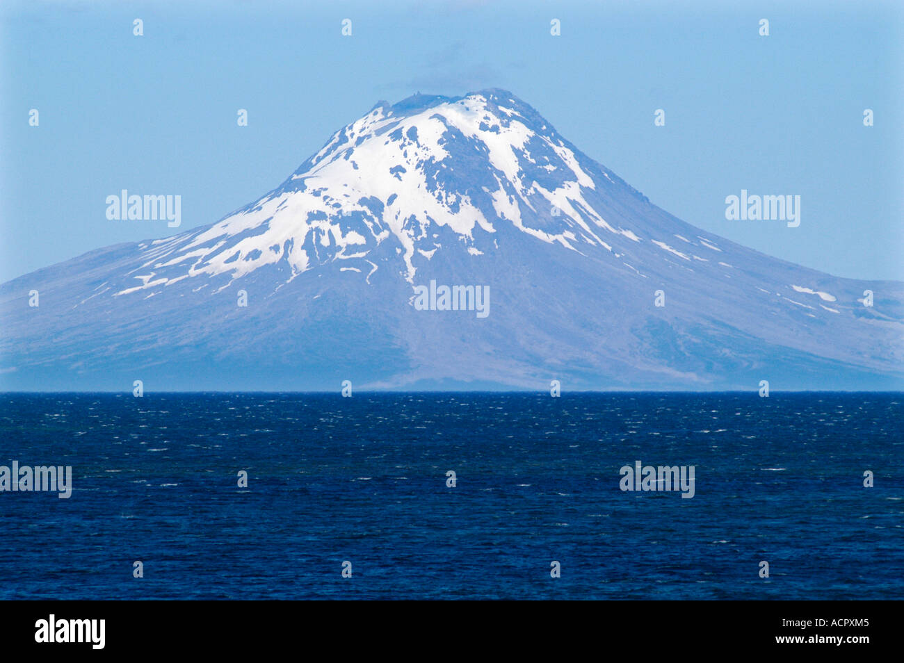 Saint Augustine Volcano rising above Kamishak Bay in the Southern Cook ...