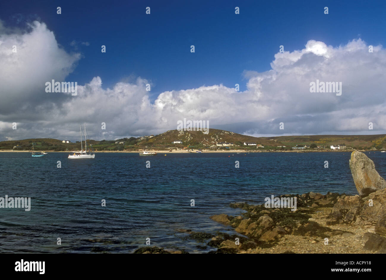 BRYHER VIEWED FROM TRESCO ISLES OF SCILLY Stock Photo - Alamy