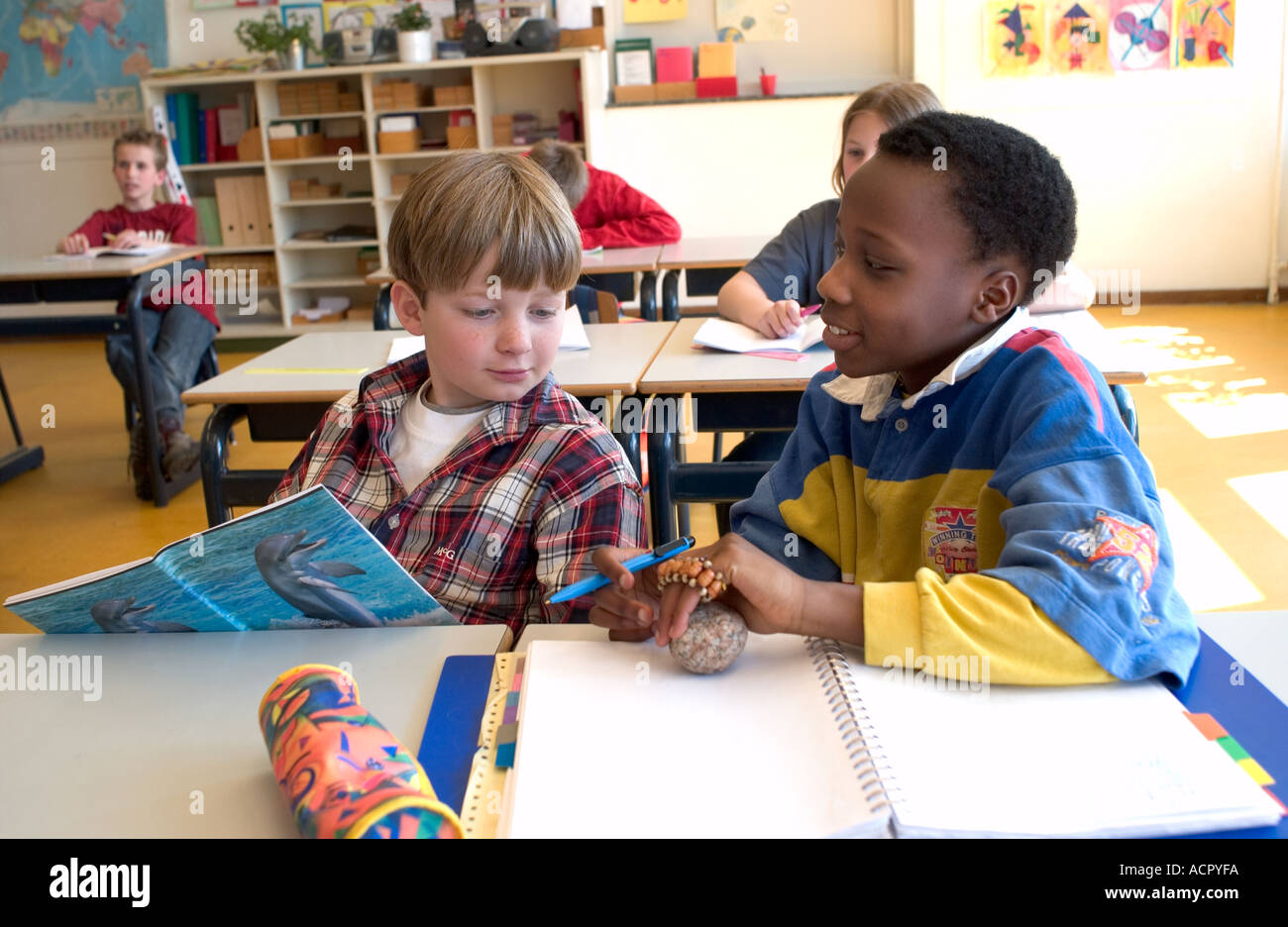 Students in classroom of elementary school Stock Photo - Alamy