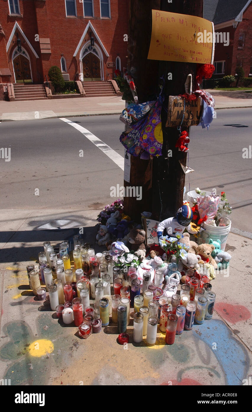 memorial remembrance Spot where person was killed by a car Stock Photo ...