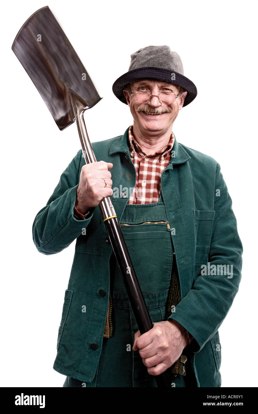 European man working shovel hi-res stock photography and images - Alamy
