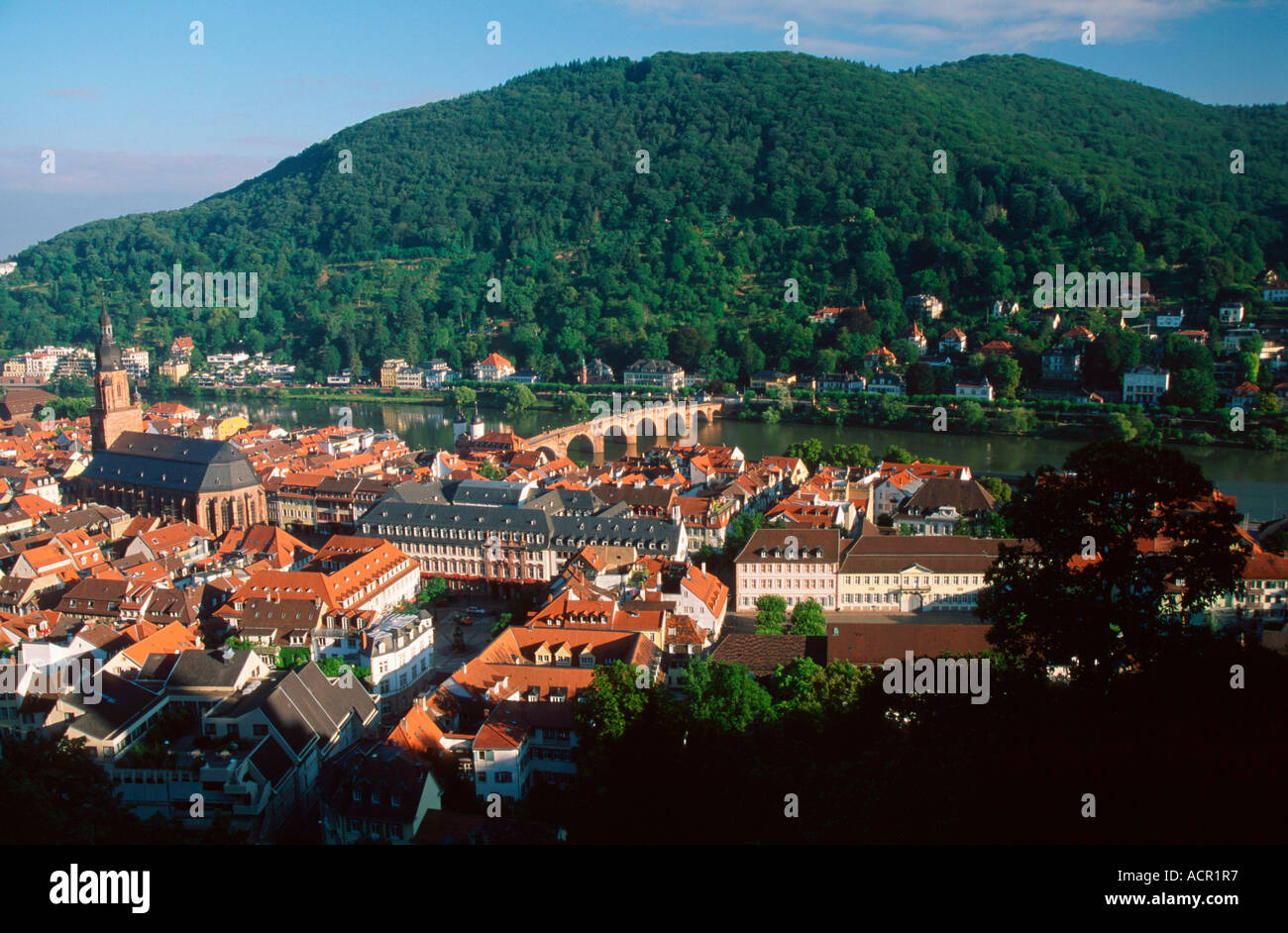 Overview of heidelberg and the neckar hi-res stock photography and ...
