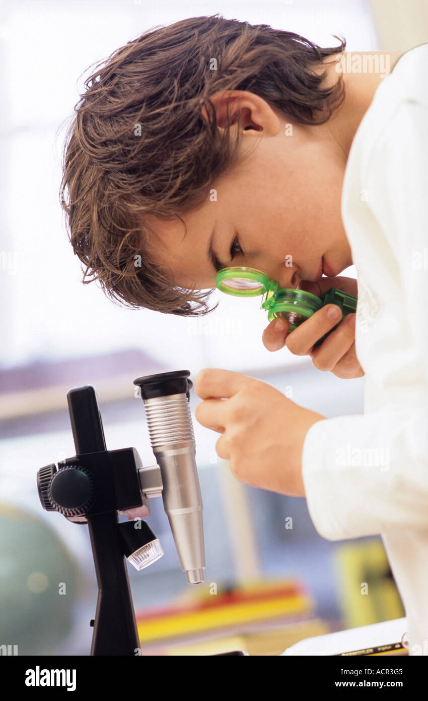 Boy boys male kids children microscope hi-res stock photography and ...