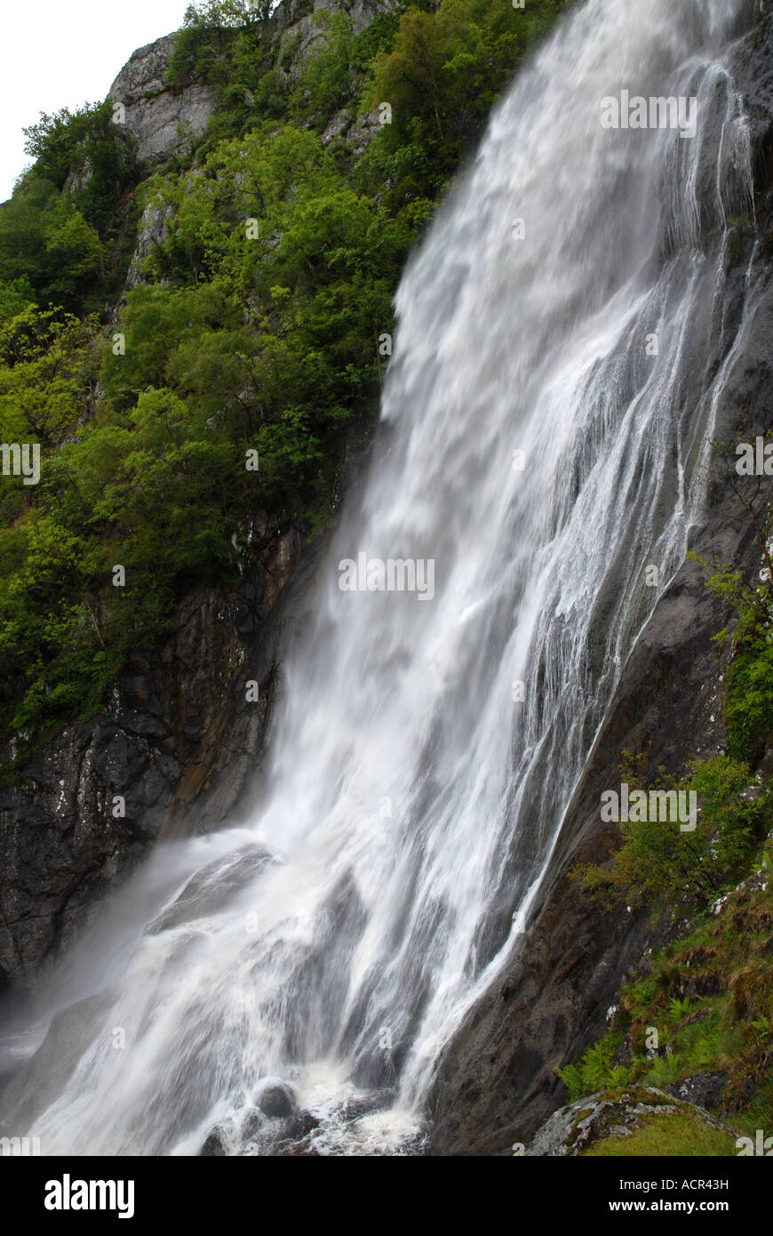 Cascading Waterfall, Aber Falls, Snowdonia, Wales Stock Photo - Alamy