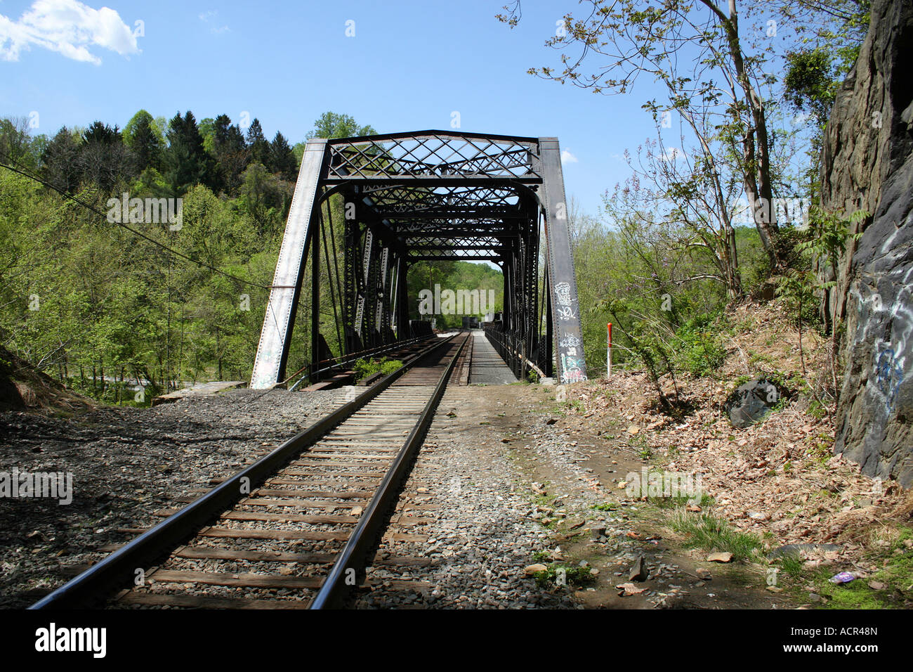 Front View of and Iron Girder Railroad Bridge in Baltimore Maryland USA ...