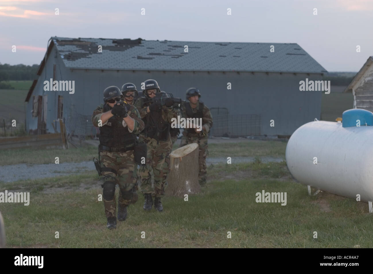 SWAT training. Local law enforcement agencies train together to handle ...