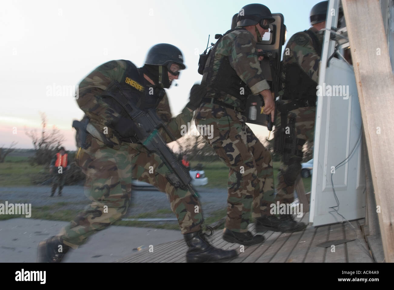SWAT training. Local law enforcement agencies train together to handle ...