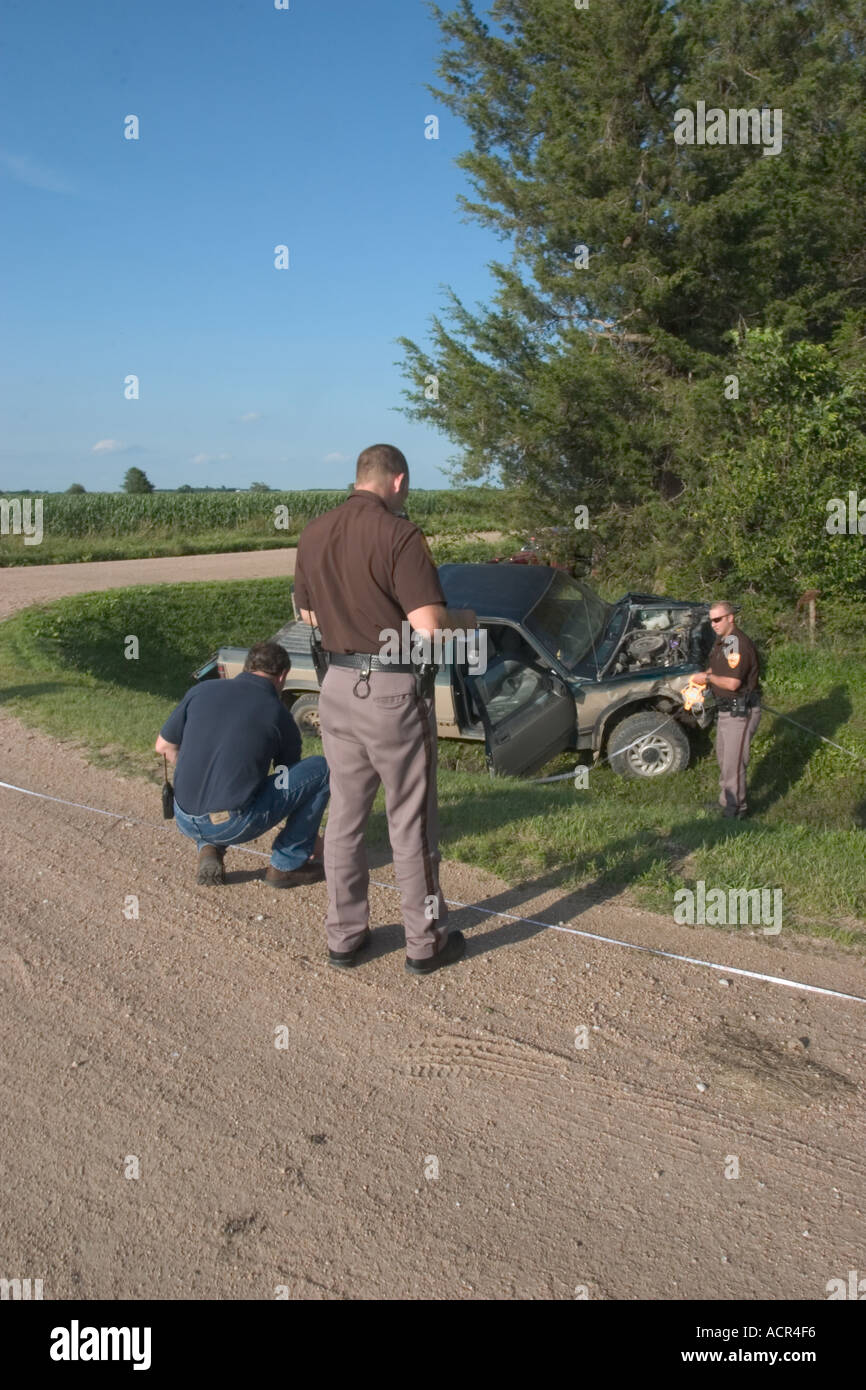 Deputy Sheriffs At The Scene Of A Traffic Accident Saline County