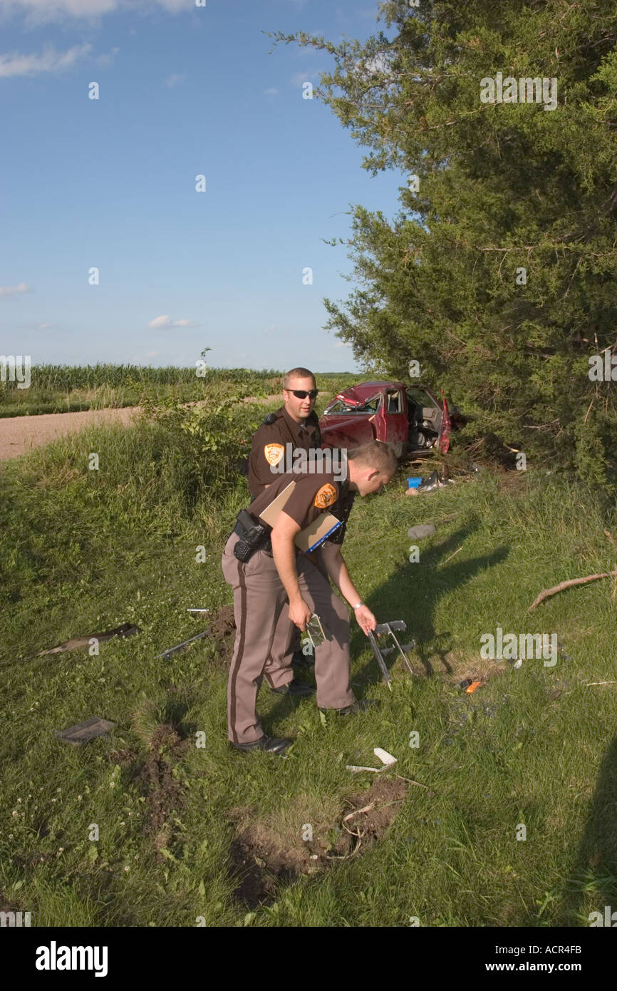 Deputy Sheriffs At The Scene Of A Traffic Accident Saline County