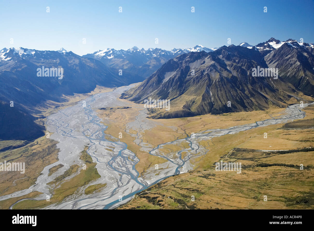Hopkins River left and Dobson River right South Island New Zealand ...