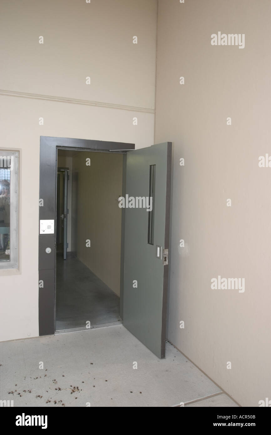 Door leading from cell to individual recreation area in the isolation ...