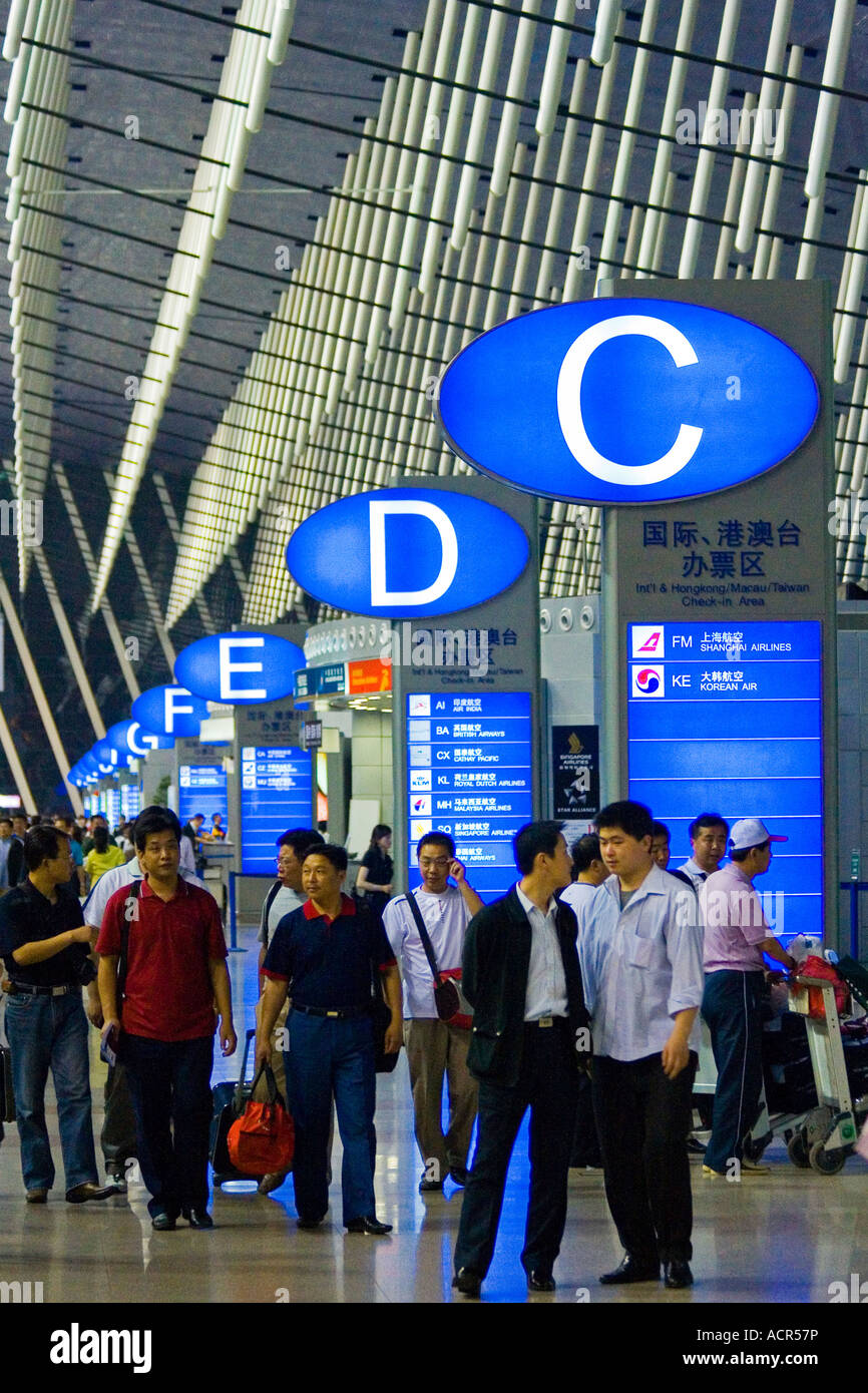 Passengers Departures Area of PVG Pudong International Airport Shanghai ...