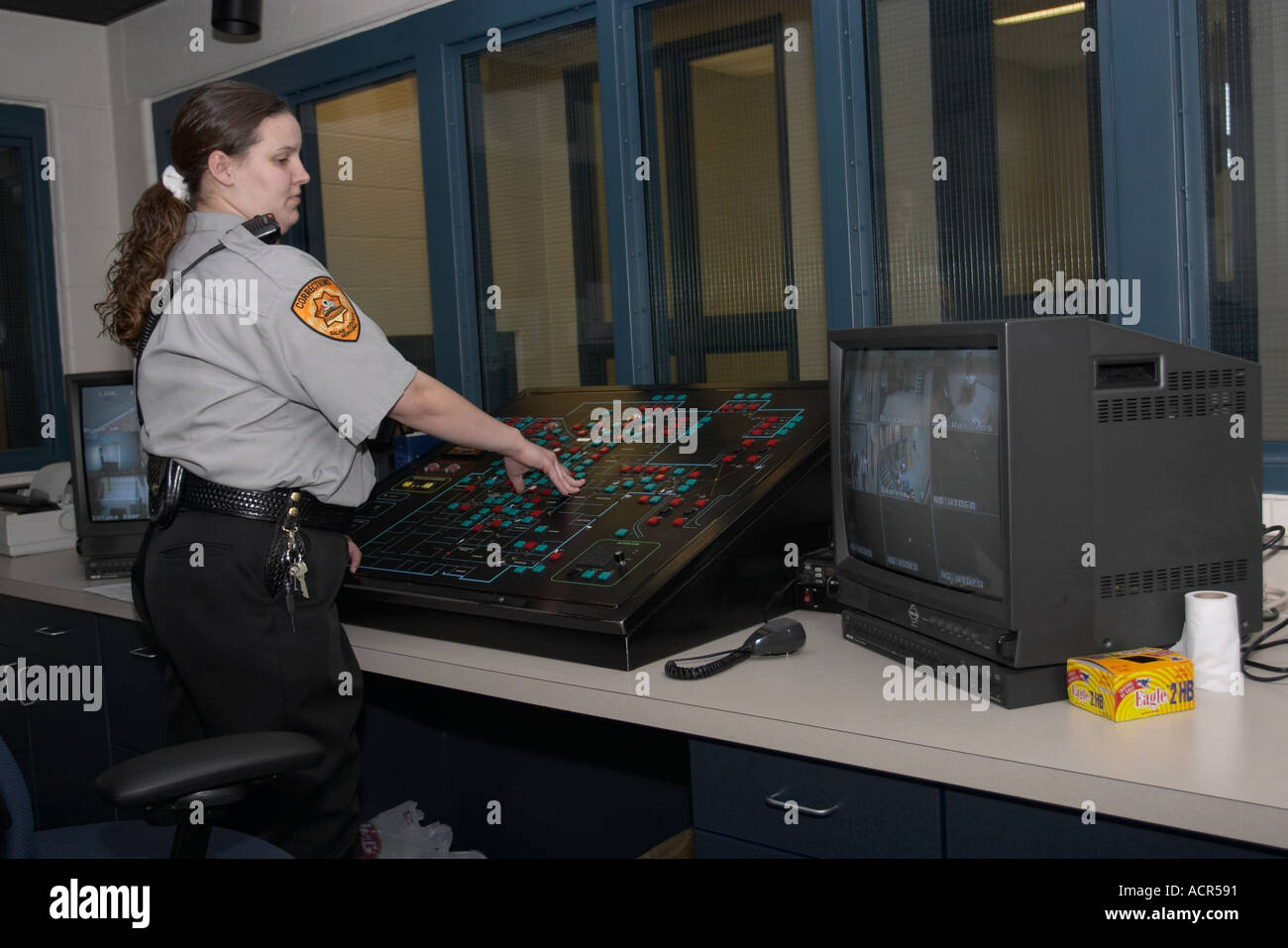 Jail Electronic Monitoring station Inmates are monitored through a CCTV ...