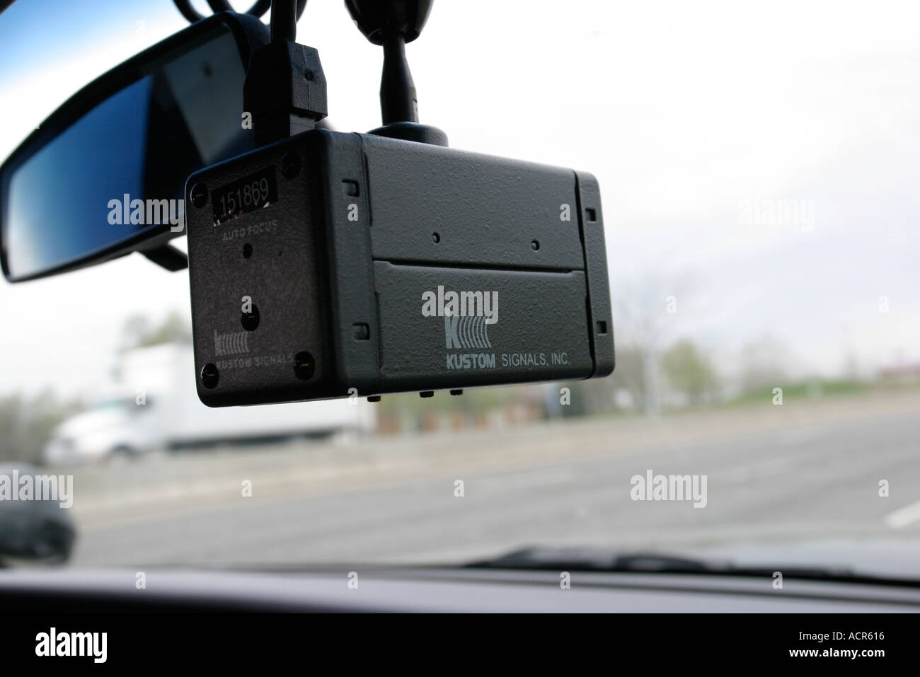 Dashcam in police cruiser. Recordings from dashboard cameras are often ...