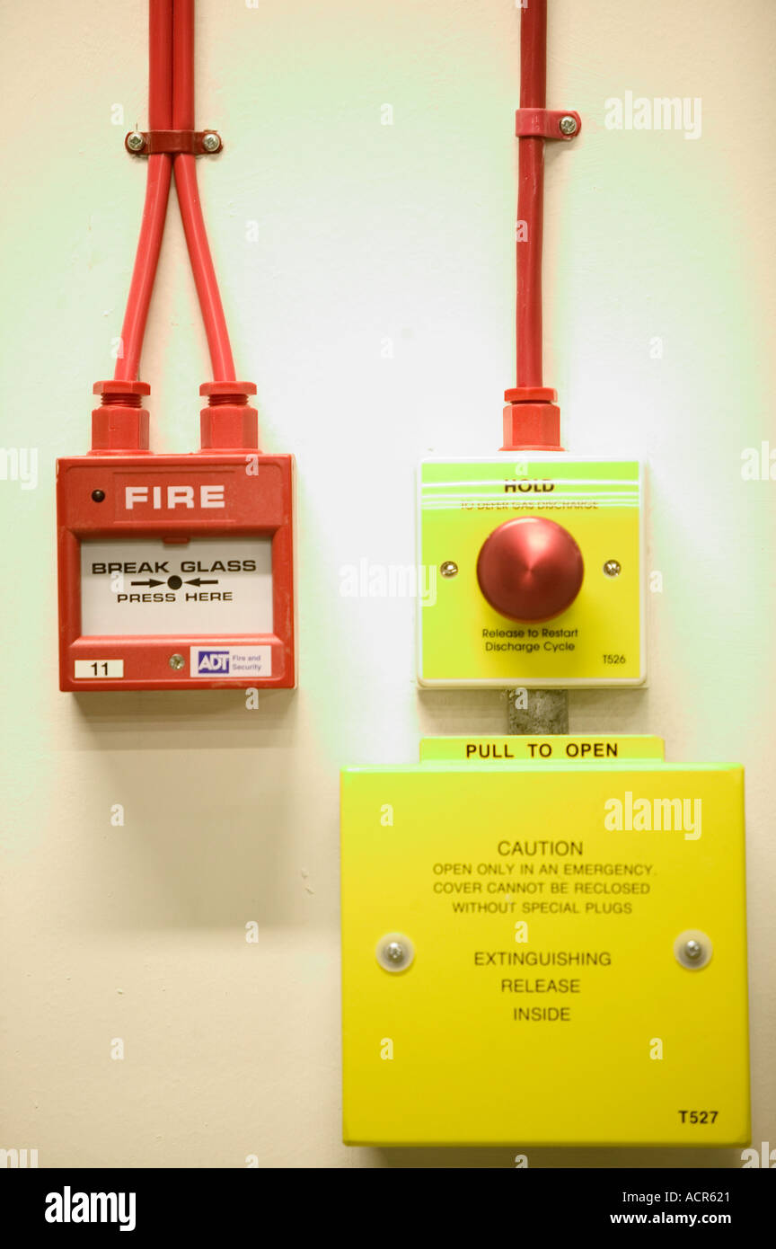 Fire extinguisher alarm Stock Photo - Alamy