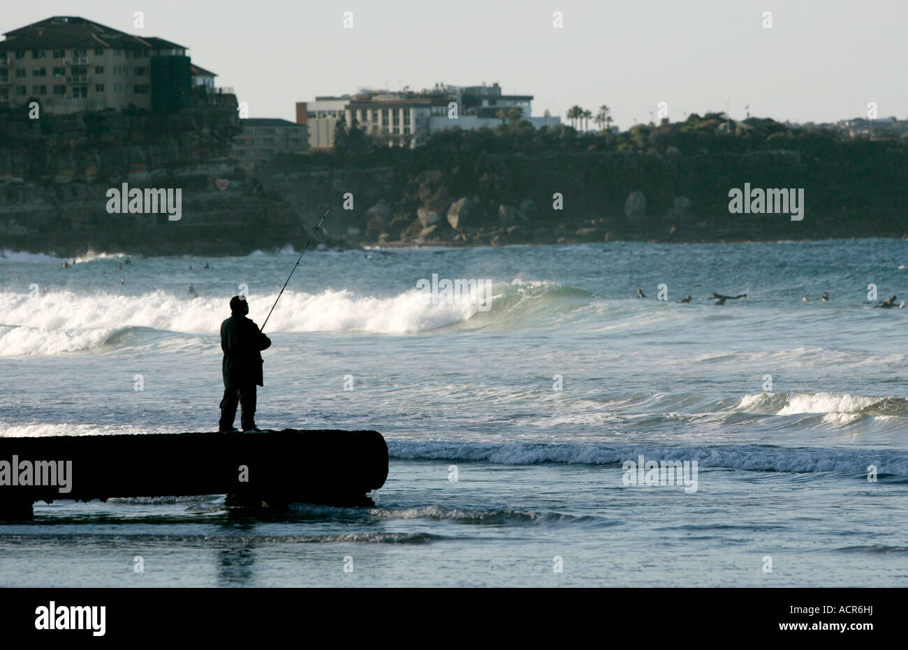 Man fishing in Sydney Australia Stock Photo - Alamy