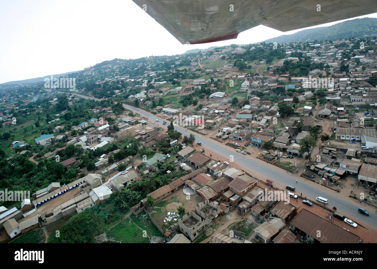 Flying over Kampala Stock Photo - Alamy