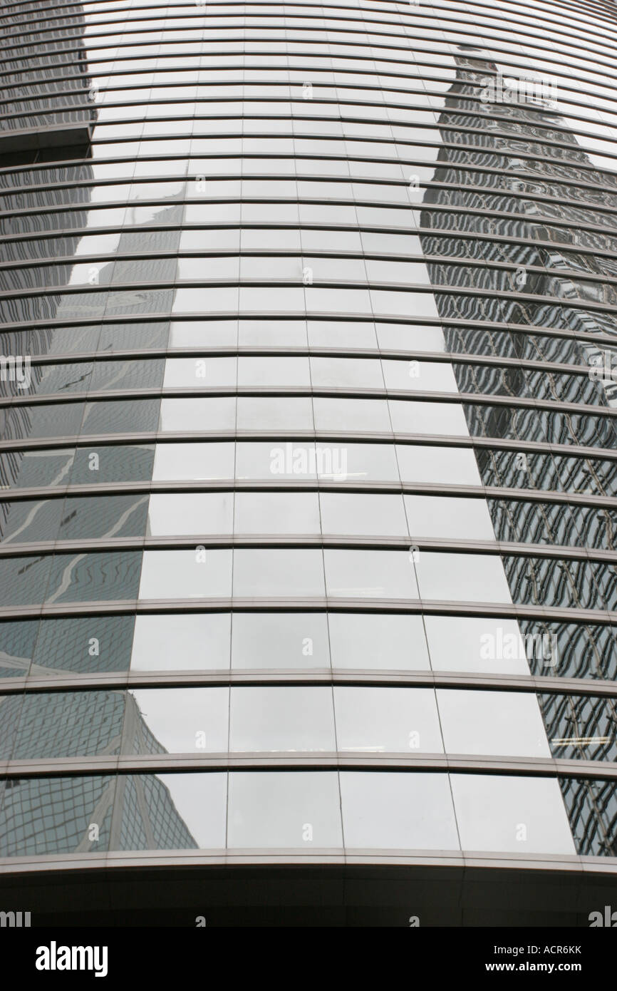 Grey city steel and glass modern exterior high rise office blocks in ...