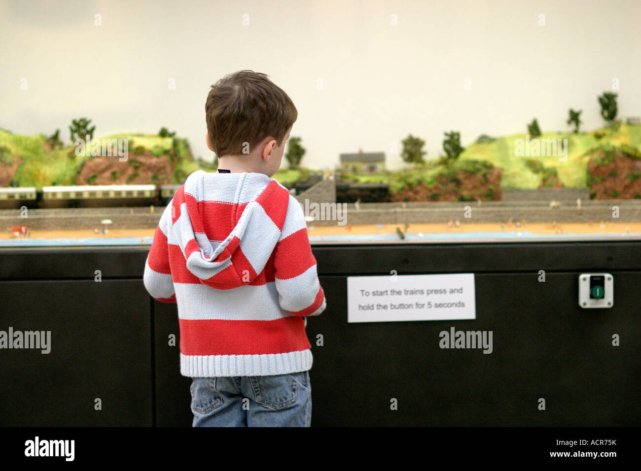 27th October 2006 Lewis age five, watches the model railway, Swindon ...
