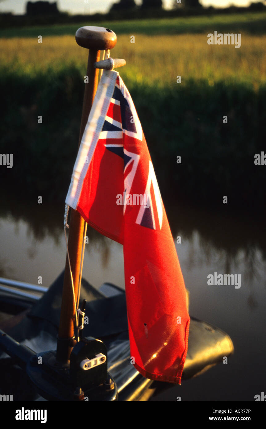 Union Jack On Canal Barge Stock Photo - Alamy
