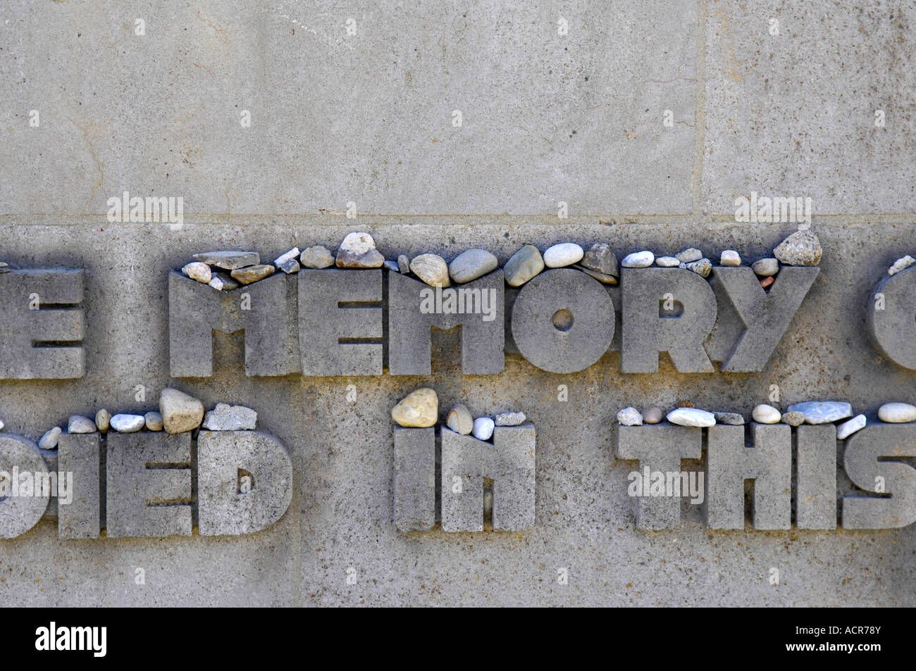 memory text script font cenotaph bergen belsen lower saxony germany ...