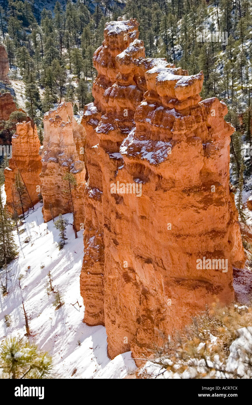 A picture illustrating some of the many of the features of Bryce Canyon ...