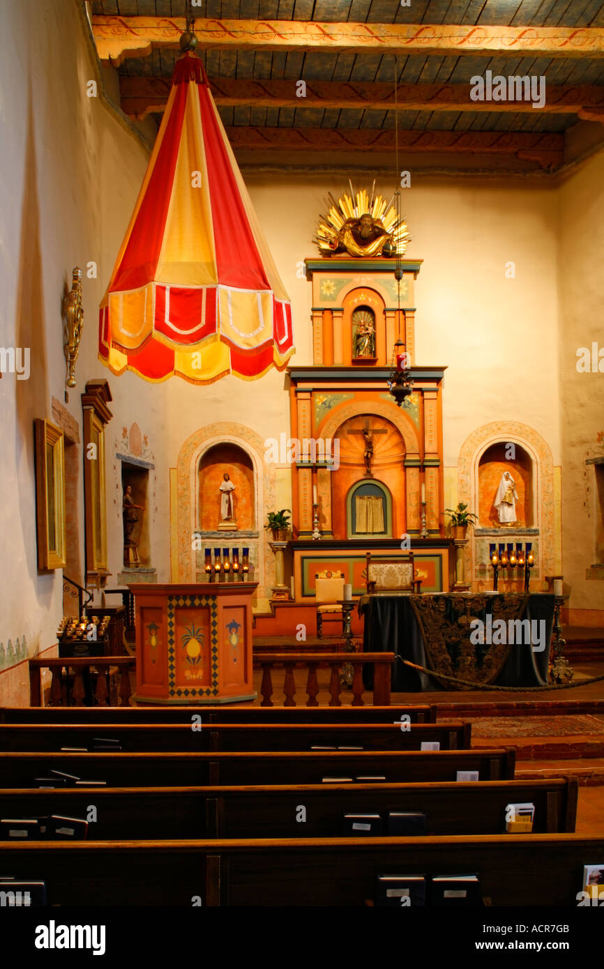 Inside the church at Mission Basilica San Diego de Alcala San Diego ...