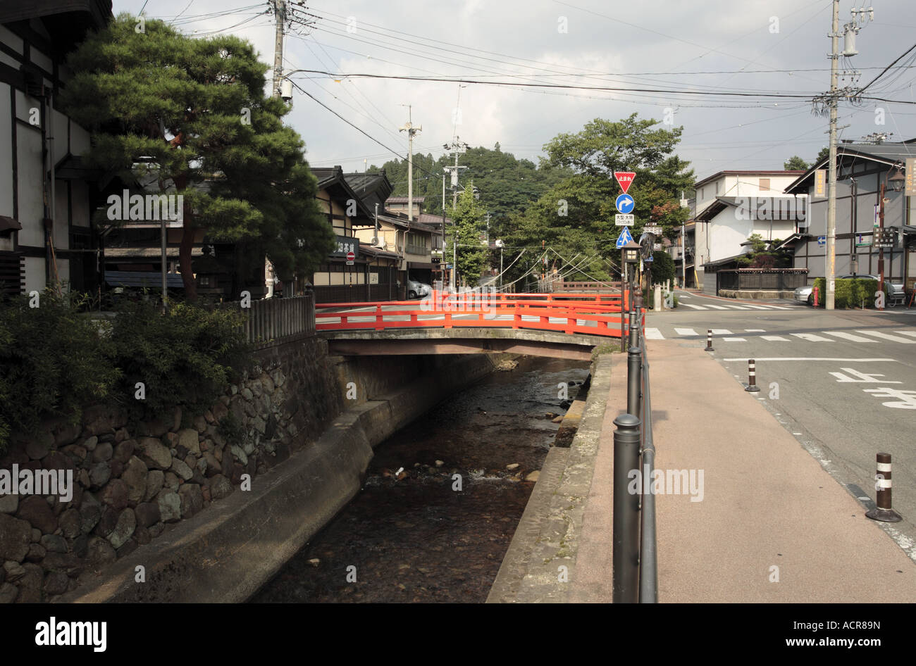 Red bridge in Takayama, Gifu Prefecture, Japan Stock Photo - Alamy