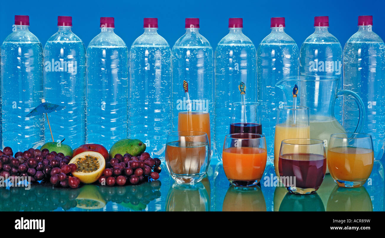 Water and fruit juice Stock Photo - Alamy