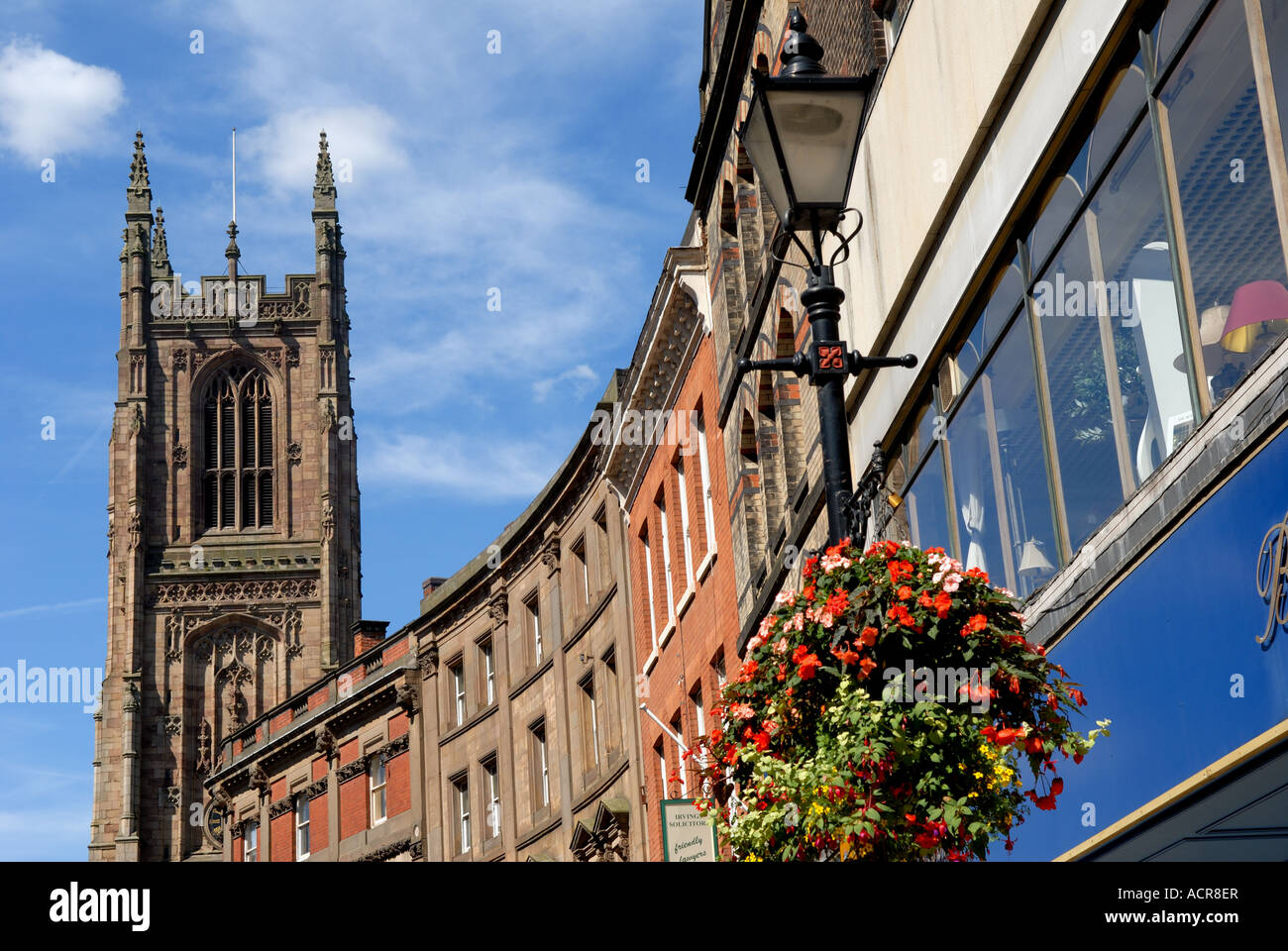 Derby Cathedral on iron gate Stock Photo - Alamy