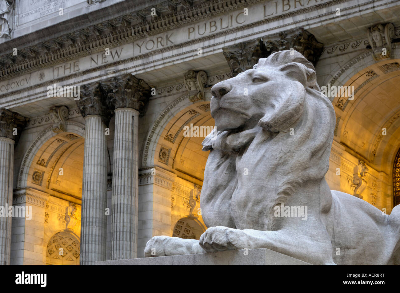 New york library lion hi-res stock photography and images - Alamy