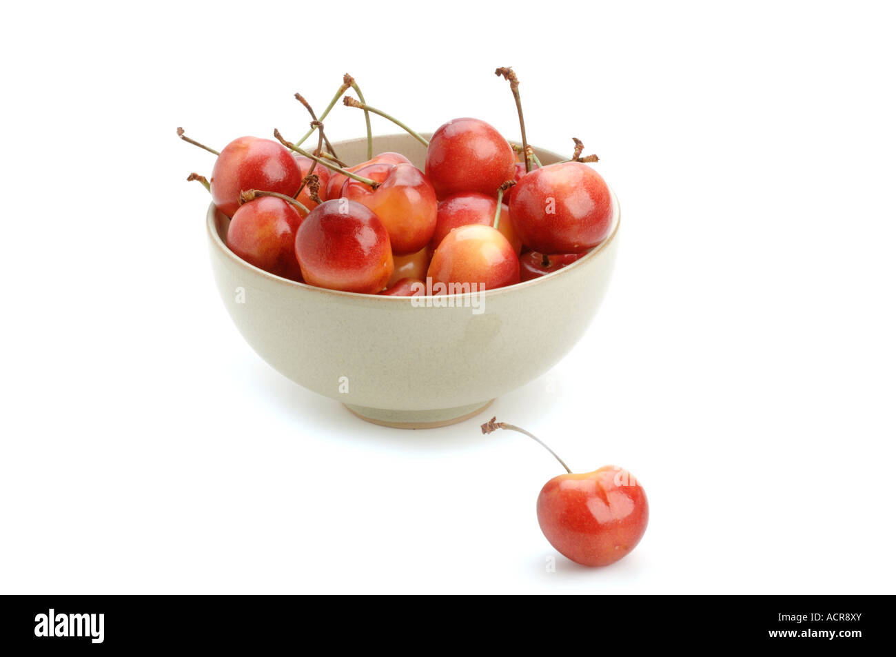 Bowl of Rainier Cherries Stock Photo - Alamy