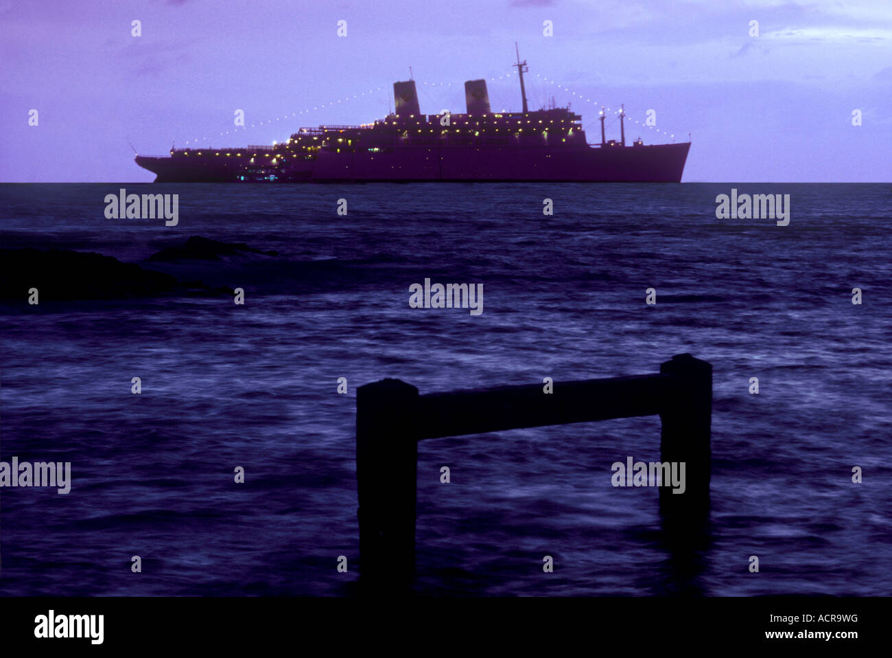 Cruise Ship SS Constitution, Anchored In Kona Hawaii USA Stock Photo ...