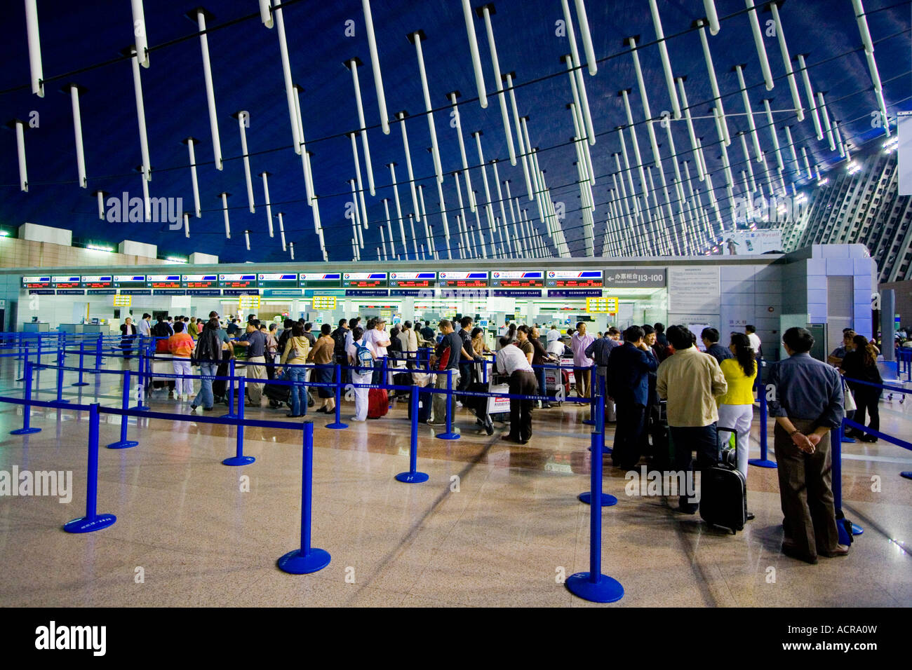 Airline and Luggage Checkin Line PVG Pudong International Airport ...