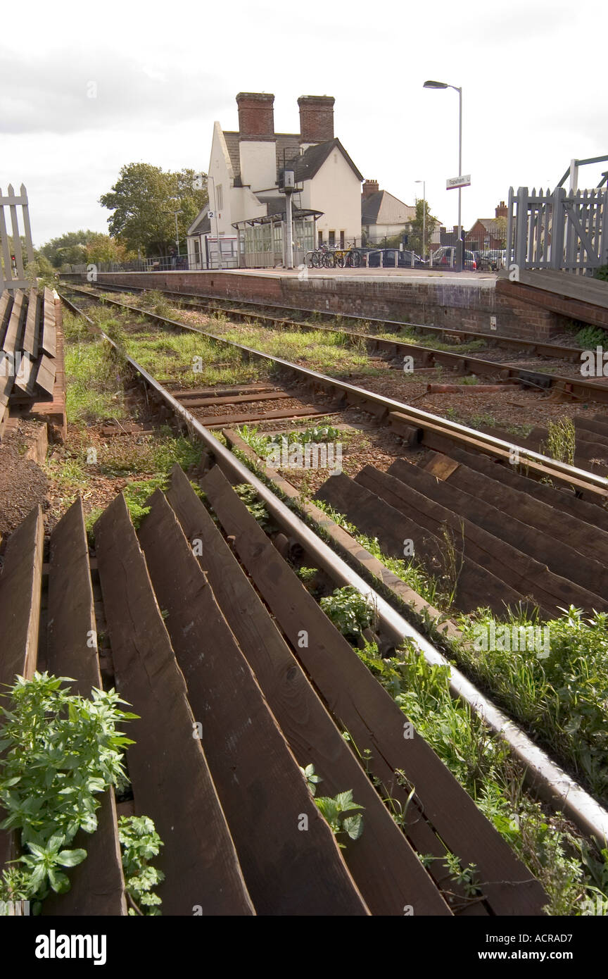 through level crossing to railway station at Topsham Stock Photo - Alamy