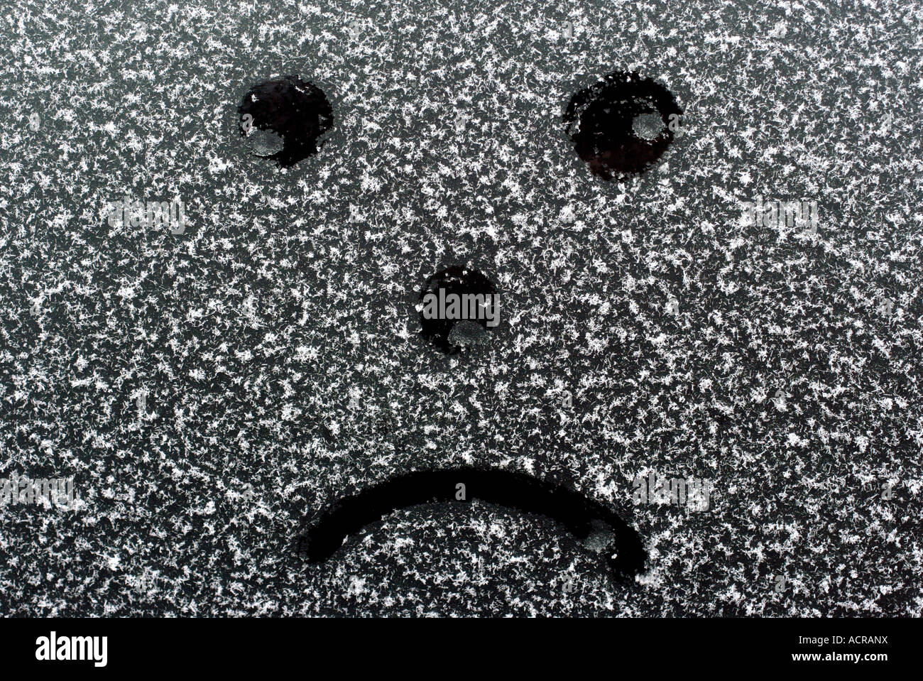 Sad face in the frost Stock Photo - Alamy