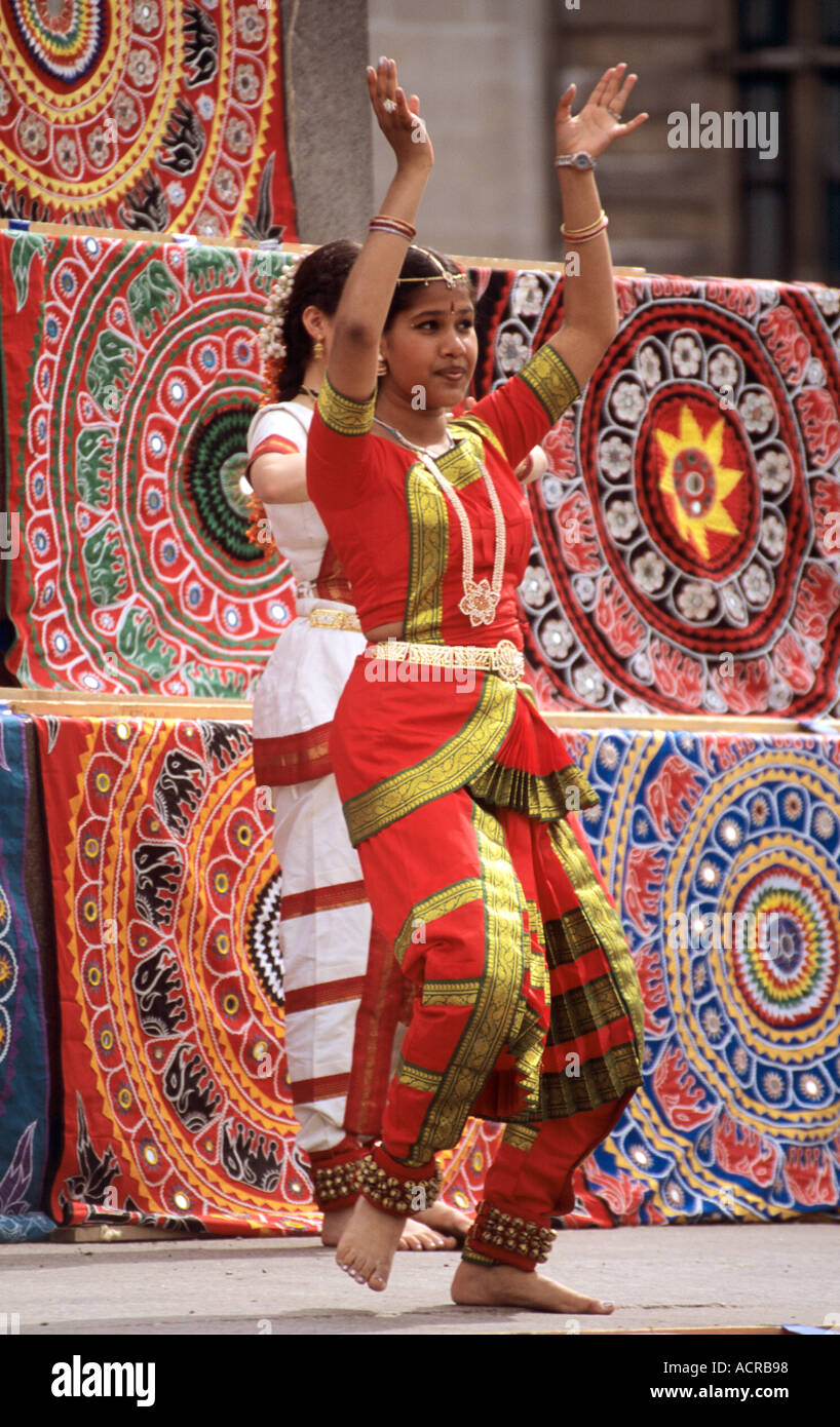 Indian dancer performing at Krishna festival on pedestal of Nelsons ...