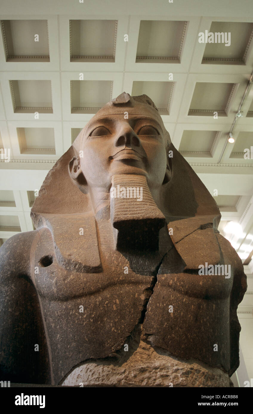Ancient Egyptian statue of King Rameses II at British Museum in London ...