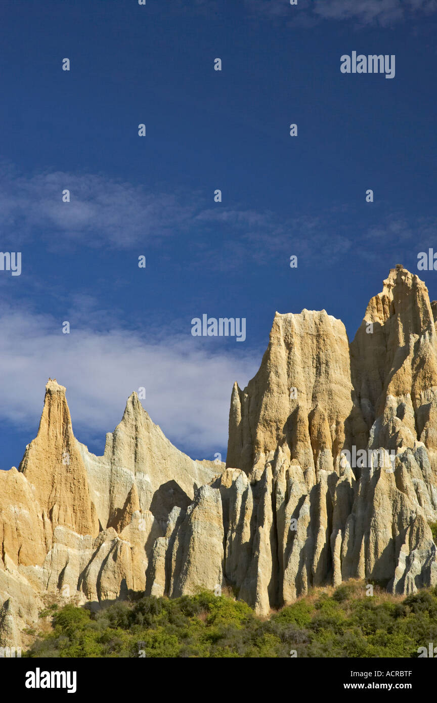 Clay Cliffs near Omarama North Otago South Island New Zealand Stock ...