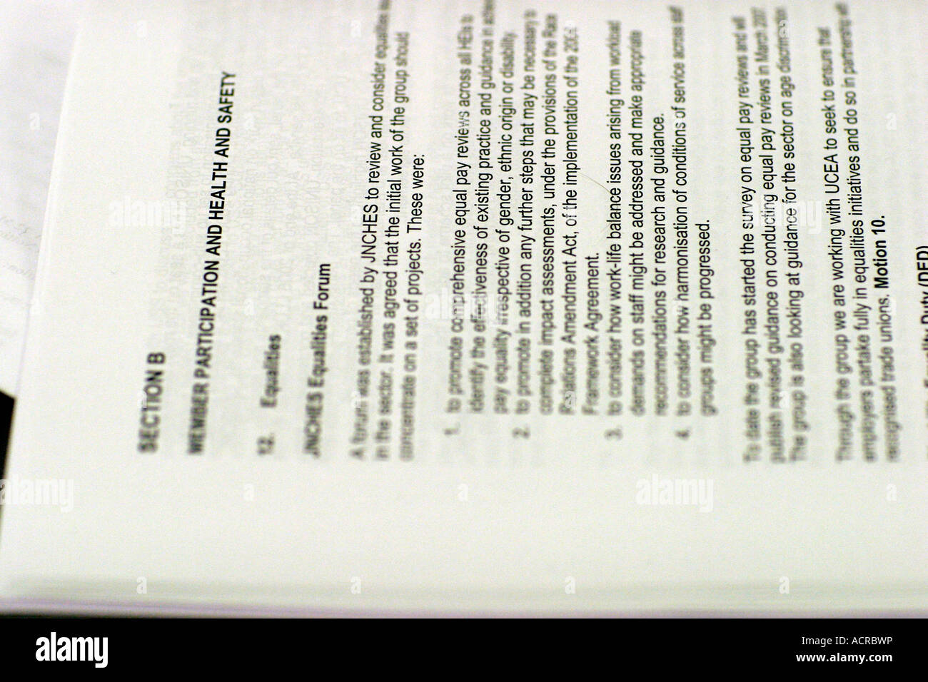 Member participation and health and safety, paperwork Stock Photo - Alamy