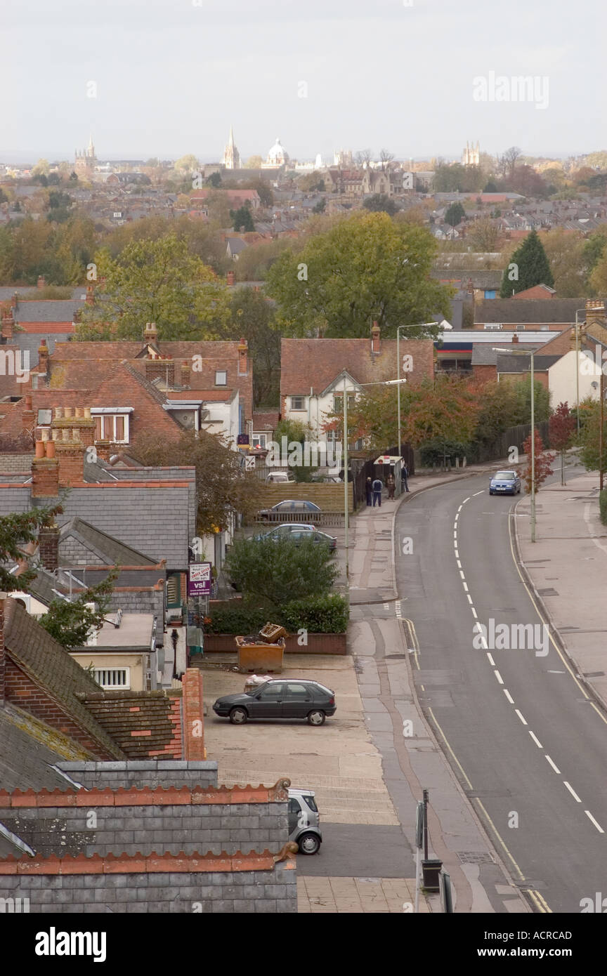 The city of Oxford viewed from the top of the Cowley Road Stock Photo ...