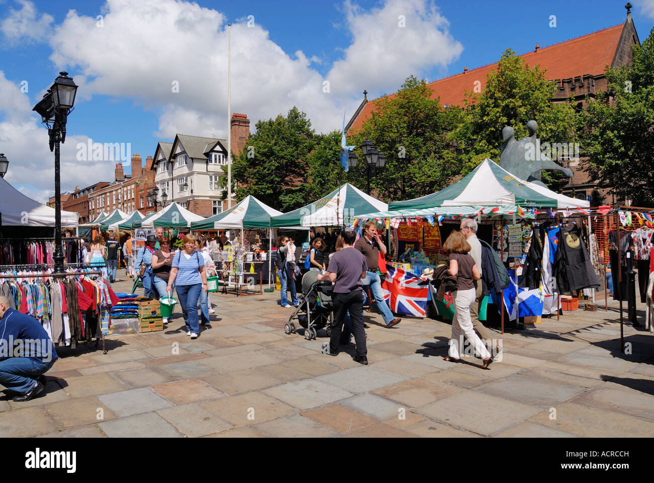 Chester Sunday Market in the historic walled city of Chester, the ...