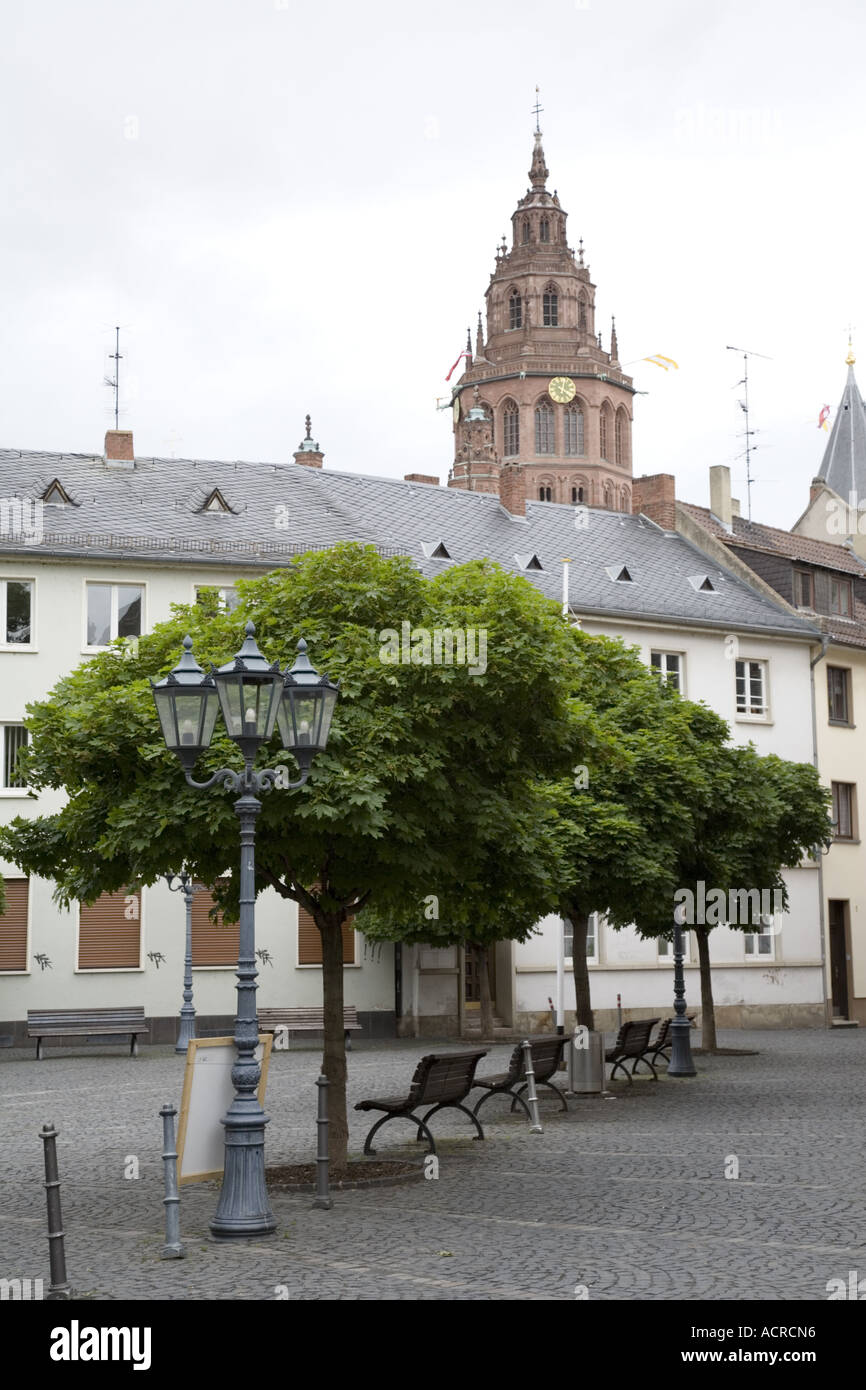 Altstadt (Old Town) and Dom (Cathedral) Tower , Mainz, Germany Stock ...