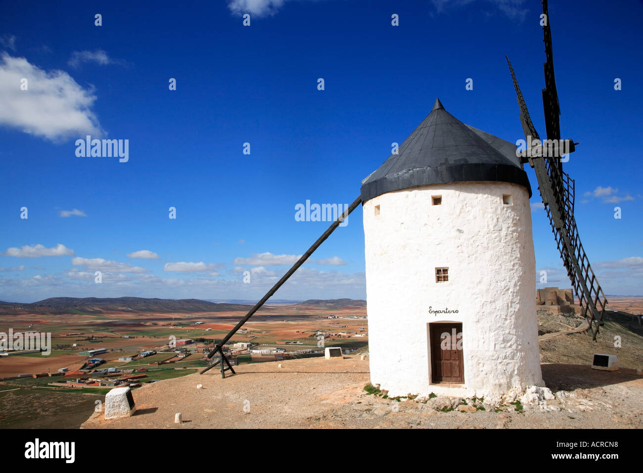 Spanish windmill in Consuegra, Mancha, Spain Stock Photo - Alamy