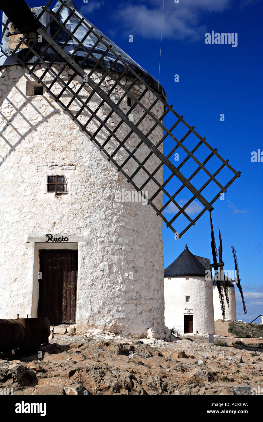 Spanish windmill in Consuegra, Mancha, Spain Stock Photo - Alamy
