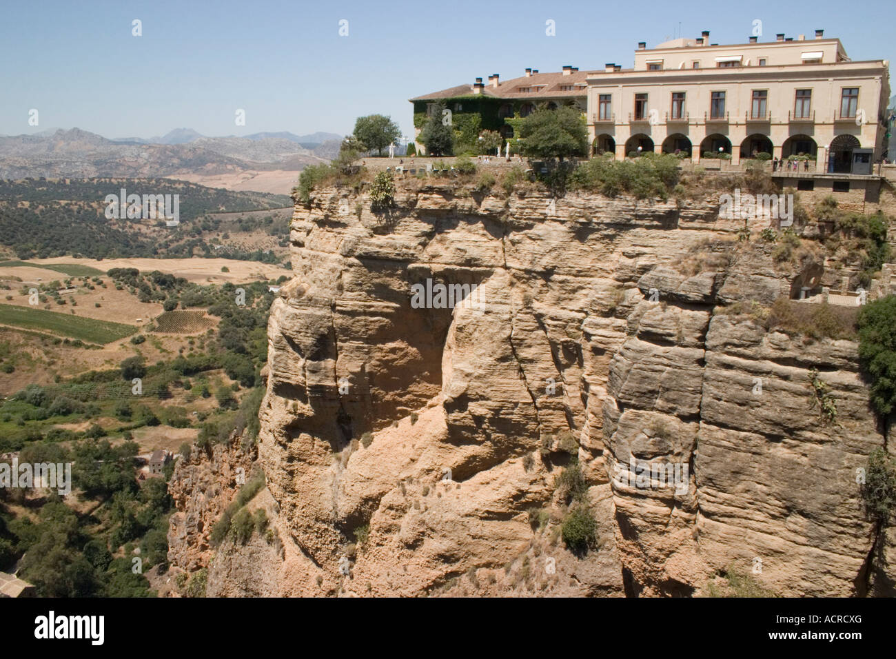 Parador hotel overlooking Ronda valley , Spain Stock Photo - Alamy