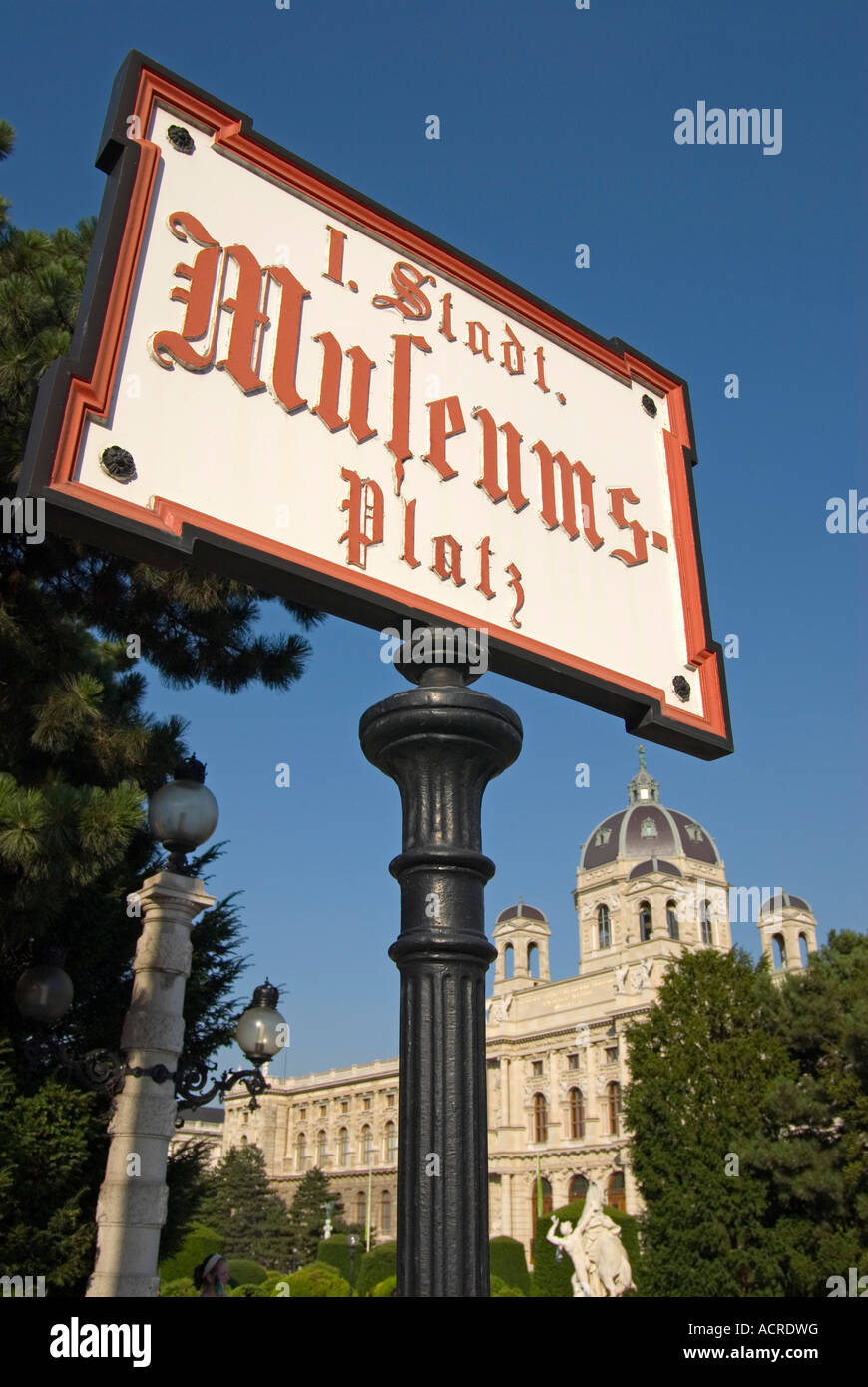 Vienna, Austria. Museumsplatz (Museum Square) Sign. Kunst Historisches ...
