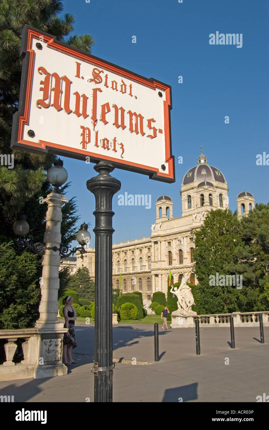 Vienna, Austria. Museumsplatz (Museum Square) Sign. Kunst Historisches ...